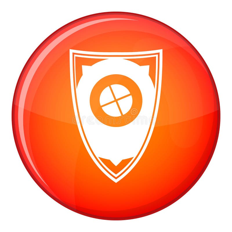 Shield icon, flat style stock vector. Illustration of ornate - 82758305