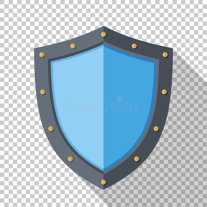 Shield Icon in Flat Style on Transparent Background Stock Vector ...