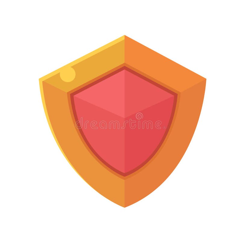 Shield Icon. Game Element. Isolated Flat Design Stock Illustration ...