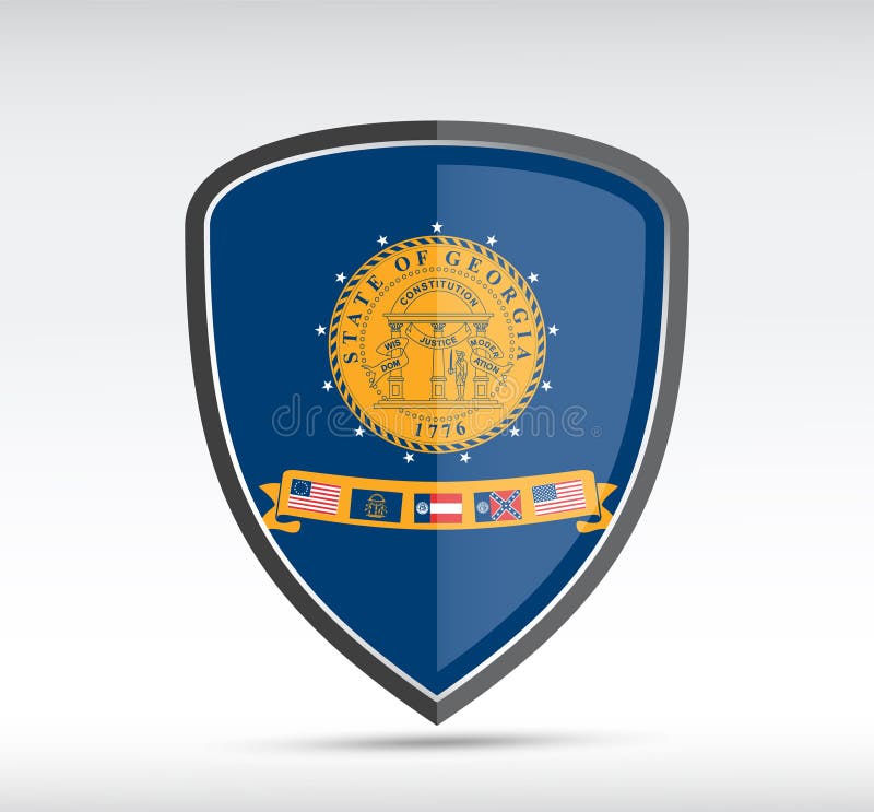 Shield Icon with Georgia State Flag Stock Vector - Illustration of ...