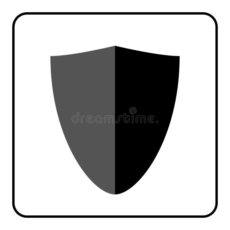 Shield Black Icon. Gold Outline Shield, Golden Simple Wings Isolated ...