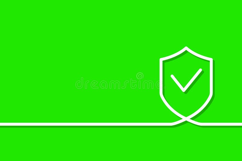 Shield Icon on a Green Background Stock Vector - Illustration of lock ...