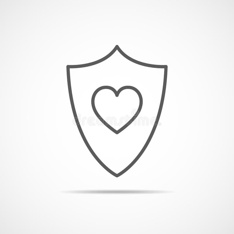 Shield with Heart Symbol. Vector Illustration. Stock Illustration ...