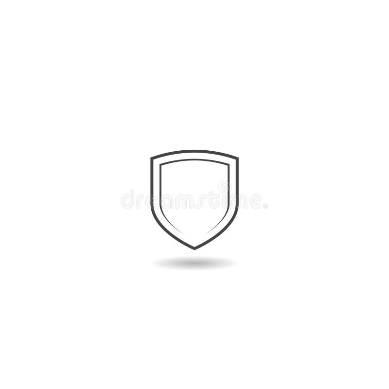 Shield Icon Logo with Shadow Stock Vector - Illustration of award ...