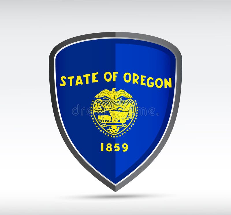 Shield Icon with Oregon State Flag Stock Vector - Illustration of ...