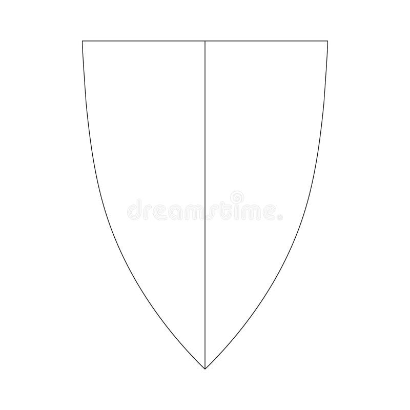 Shield icon, outline style stock vector. Illustration of coat - 81305869