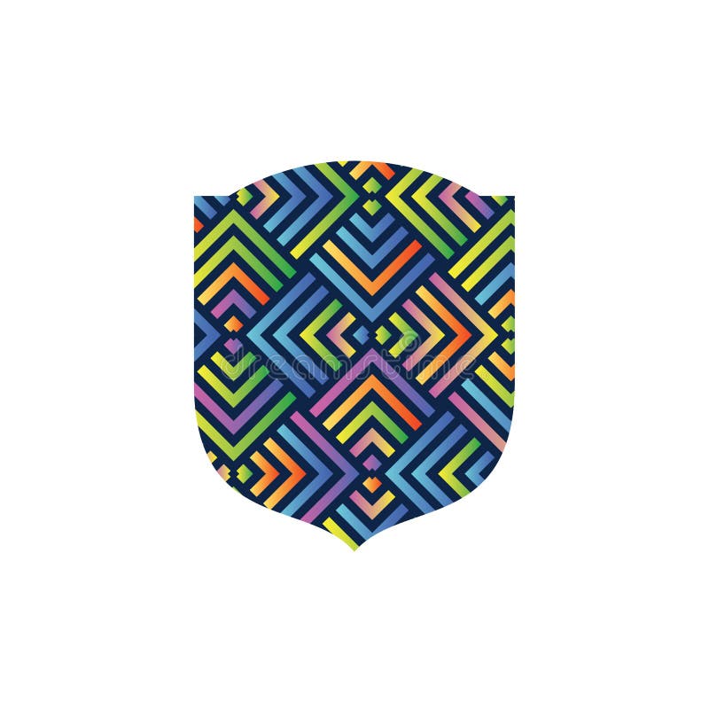 Colorful shield . stock illustration. Illustration of frame - 129717935