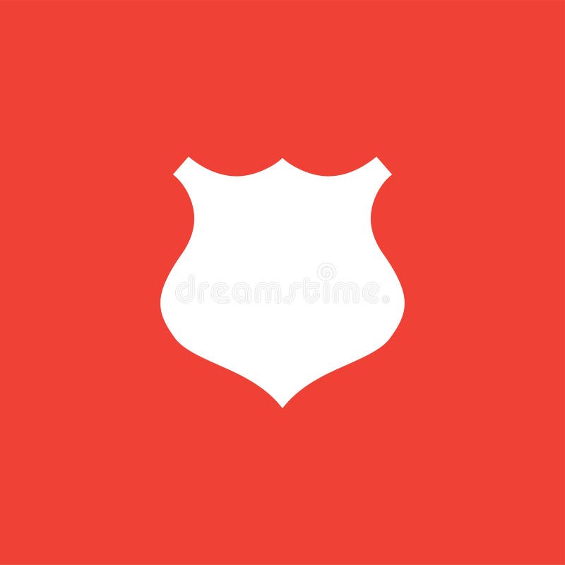 Shield Icon on Red Background. Red Flat Style Vector Illustration Stock ...