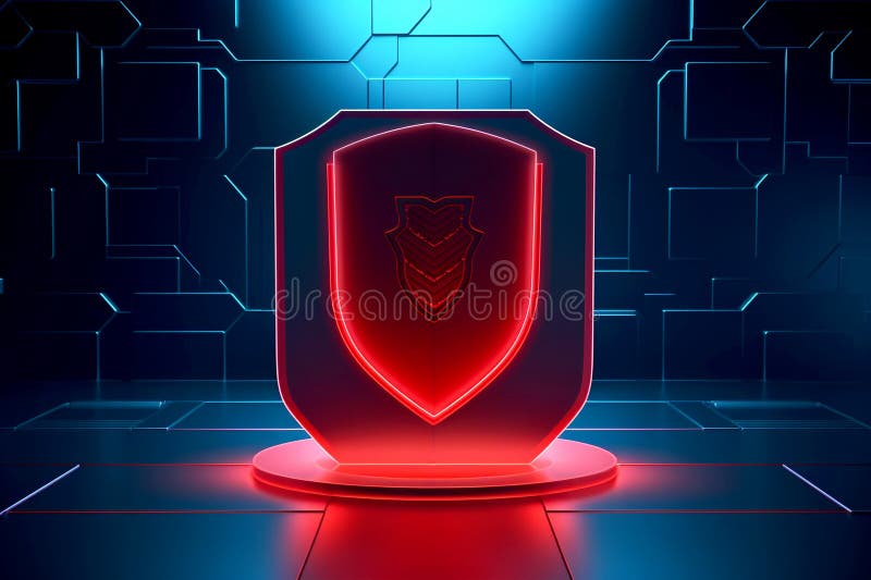 A Shield Icon in Red and Blue, Symbolizing Security and Protection. it ...