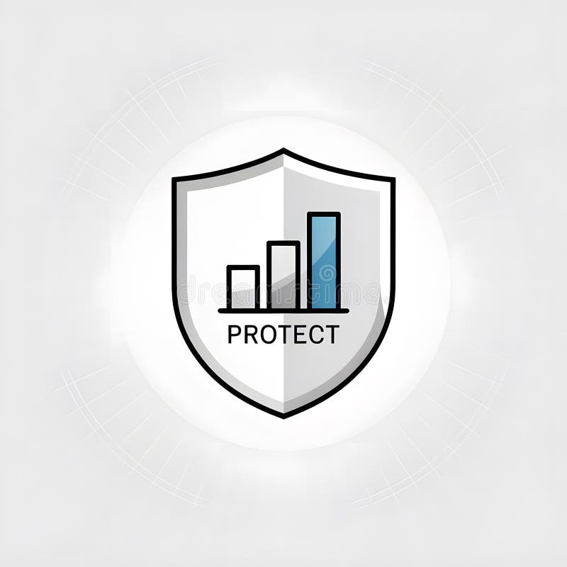 Shield Icon Representing Protection and Growth with a Business Bar ...