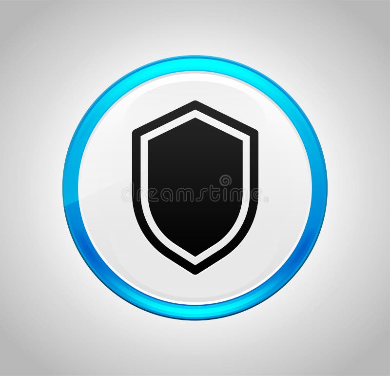 Shield Icon Round Blue Push Button Stock Illustration - Illustration of ...