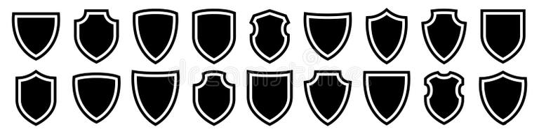 Shield Icon Set. Different Shields Forms Stock Illustration ...