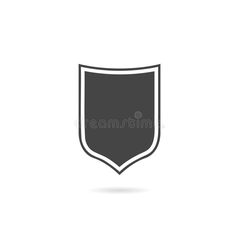 Shield icon with shadow stock vector. Illustration of guarantee - 190845785