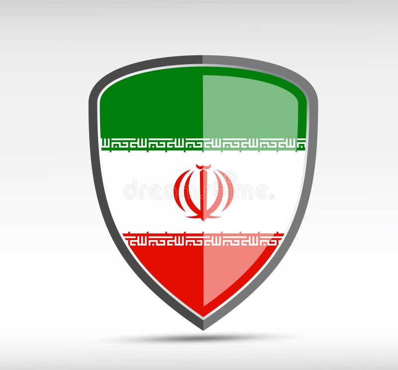 Shield Icon with State Flag of Iran Stock Illustration - Illustration ...