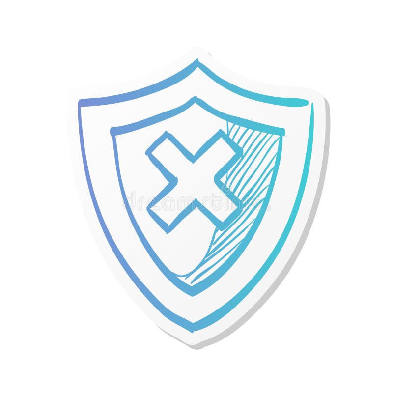 Sticker Style Icon - Shield Stock Vector - Illustration of black ...