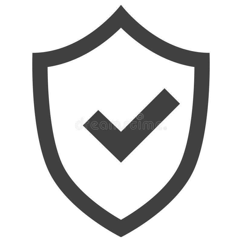 Shield Icon in Trendy Flat Style Isolated, Shield with a Checkmark in ...