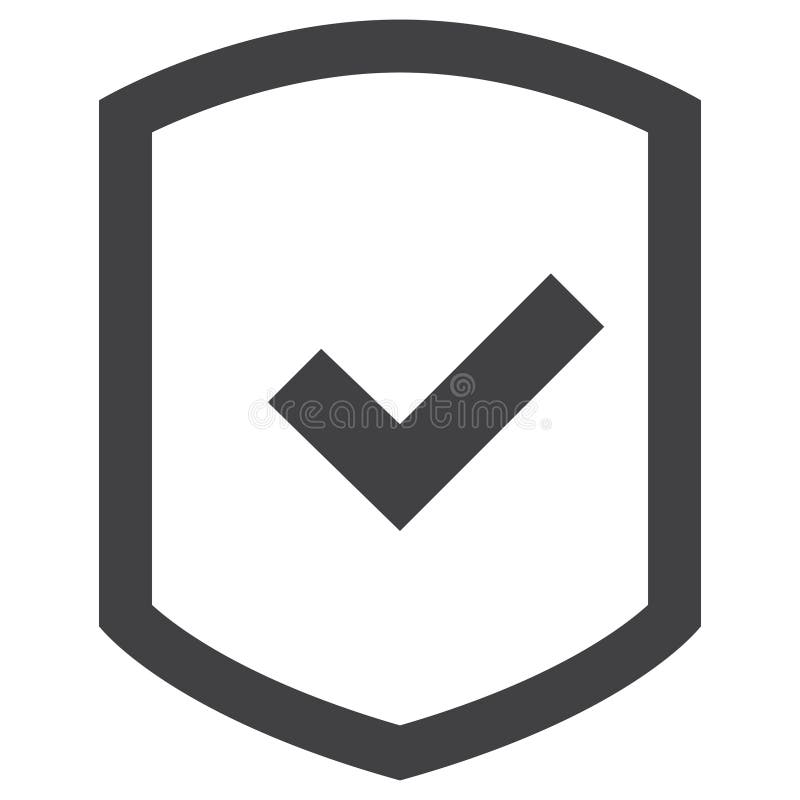 Shield Icon in Trendy Flat Style Isolated, Shield with a Checkmark in ...