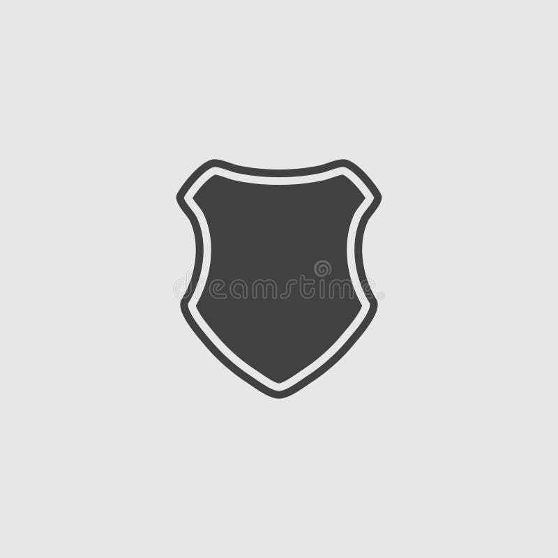 Shield Icon in Trendy Flat Style Isolated on Grey Background. Shield ...