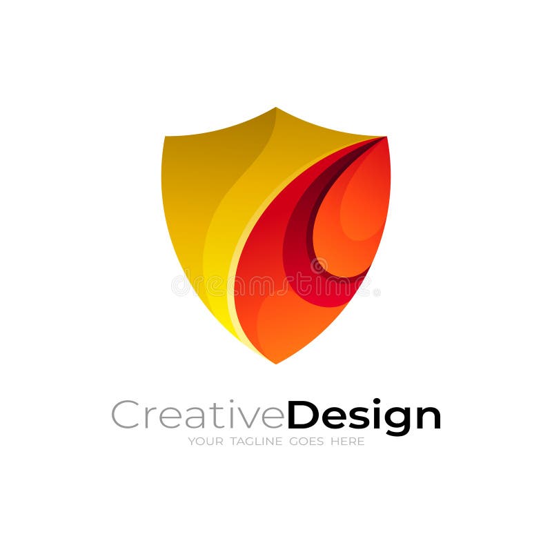 Shield Logo Illustration, Colorful Icon with Simple Style Stock Vector ...