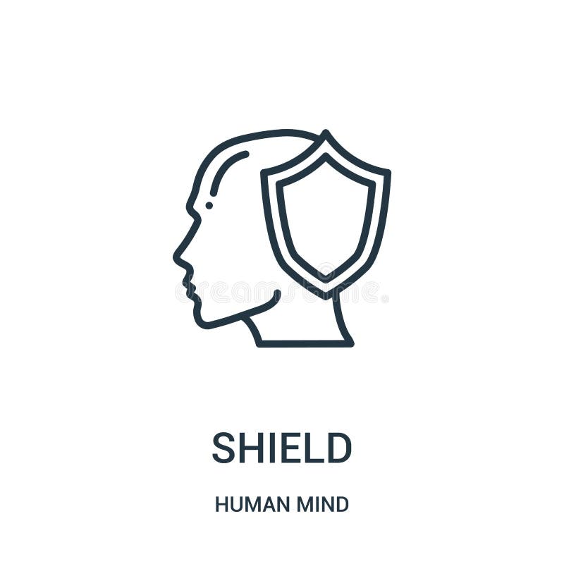 Shield Icon Vector from Human Mind Collection. Thin Line Shield Outline ...