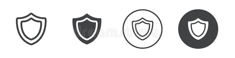Shield Icon Vector Logo Outline Stock Vector - Illustration of blank, shield: 334047933