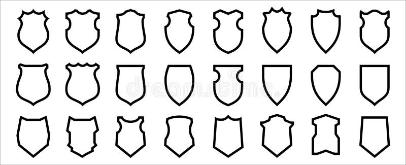 Shield Icon Vector Set. Protect and Security Symbol Illustration Stock ...