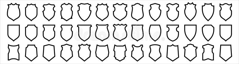 Shield Icon Vector Set. Protect and Security Symbol Illustration Stock ...