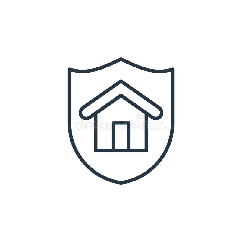 Shield Icon Vector from Smarthome Concept. Thin Line Illustration of ...