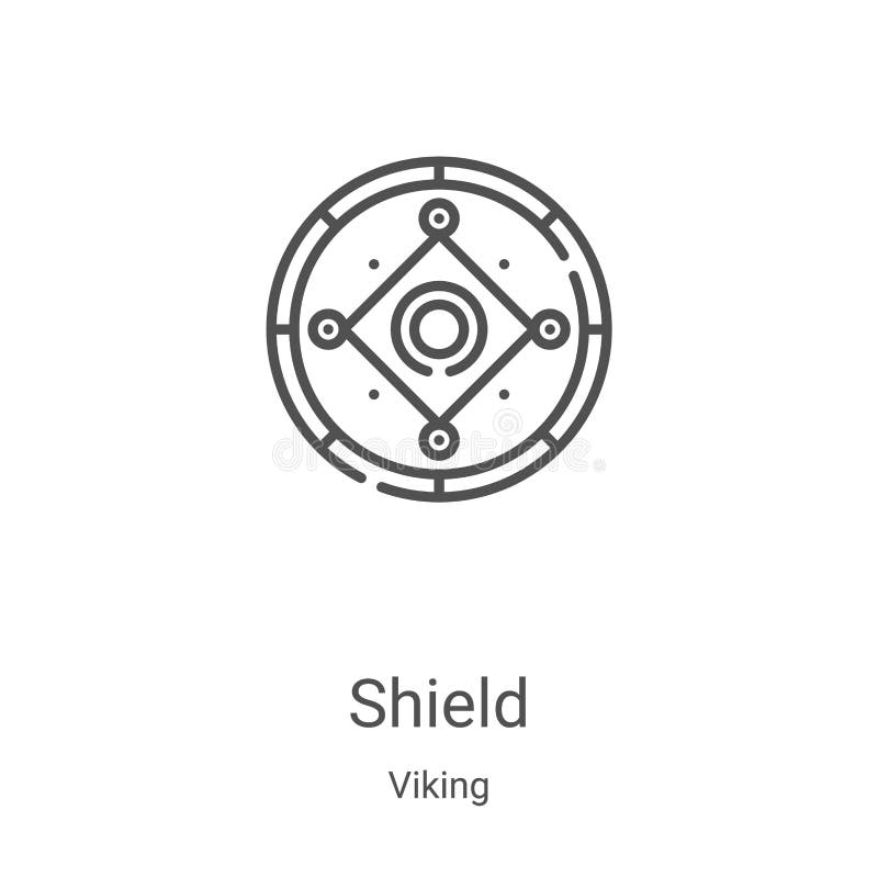 Shield Icon Vector from Viking Collection. Thin Line Shield Outline ...