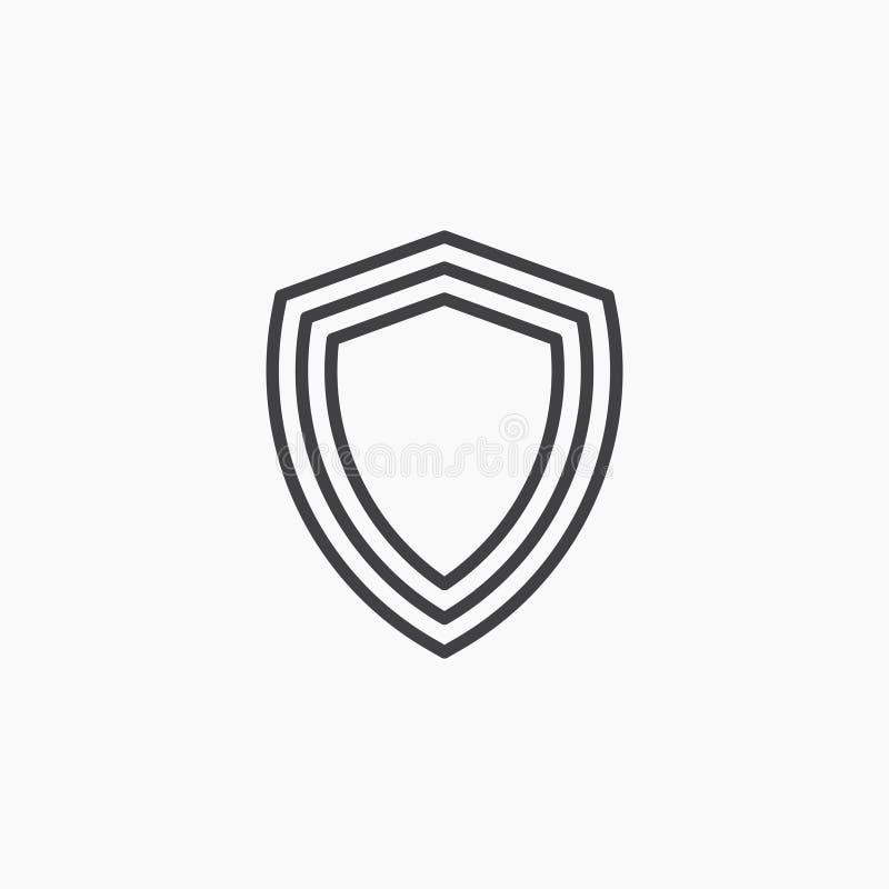 Shieldline in Thin Line Black Color. Flat Simple Vector Symbols ...