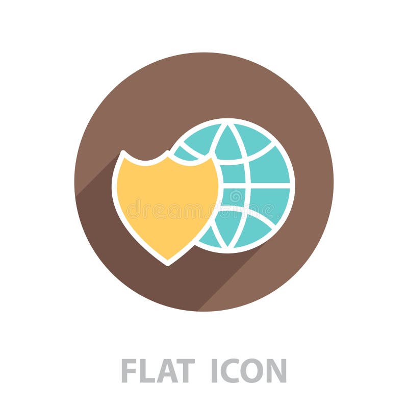 Shield Icon with a World Globe. Vector Stock Vector - Illustration of ...
