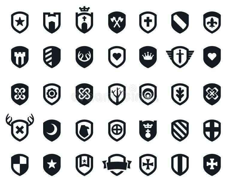 Medieval Shield Symbols Stock Illustrations – 1,423 Medieval Shield ...