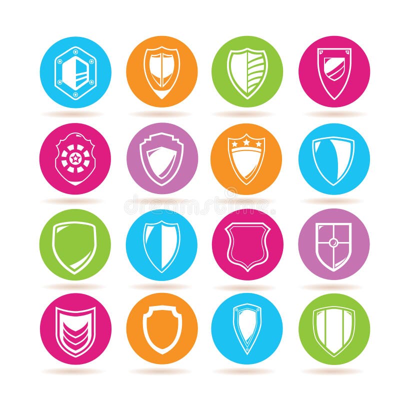 Shield icons stock illustration. Illustration of protect - 59065565