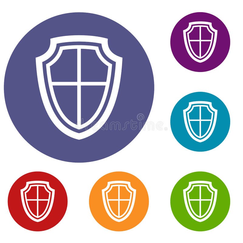 Shield icons set stock vector. Illustration of graphic - 95831941