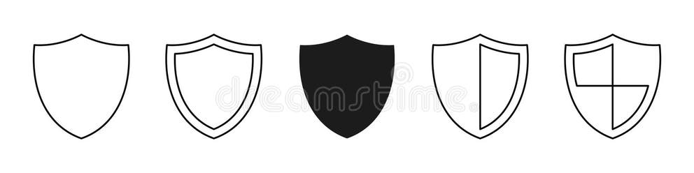 Shield Icons Set, Protect Shield Collection, Security Shield Icons with ...