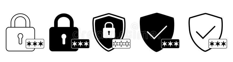 Security Shield Icons Set. Security Shields Logotypes. Security Shield ...