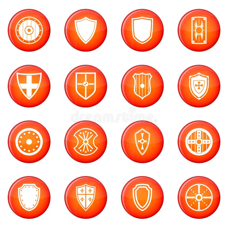 Shield icons vector set stock vector. Illustration of heraldic - 85899452
