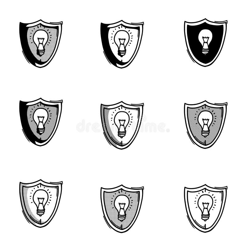 Shield Idea Doodle Vector Icon. Drawing Sketch Illustration Hand Drawn ...