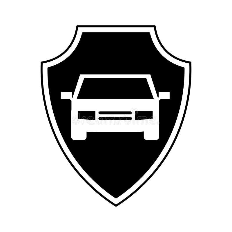 Shield Insurance with Car Isolated Icon Stock Vector - Illustration of ...