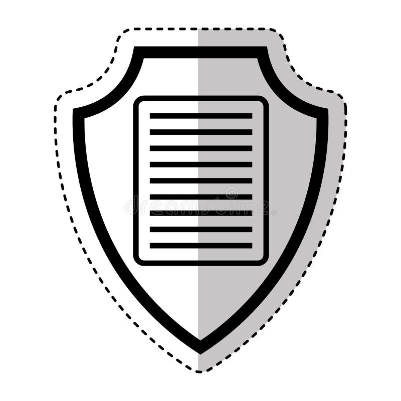 Shield Insurance with Document Isolated Icon Stock Vector ...