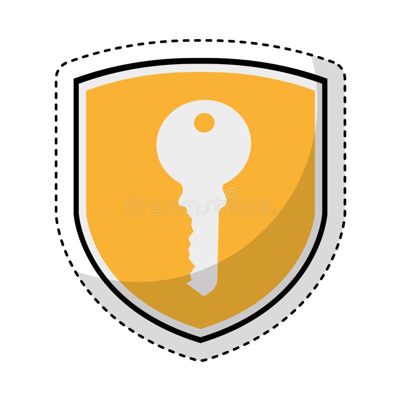 Shield Insurance with Key Isolated Icon Stock Vector - Illustration of ...