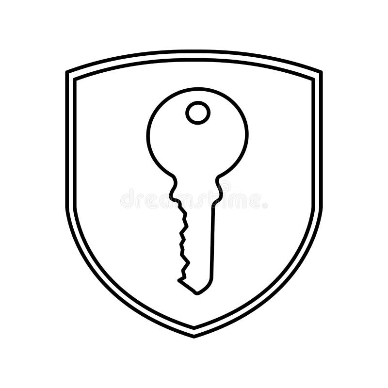 Shield Insurance with Key Isolated Icon Stock Vector - Illustration of ...
