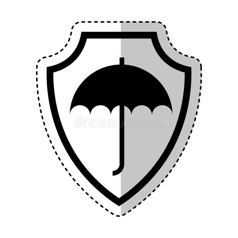 Shield Insurance with Umbrella Isolated Icon Stock Vector ...