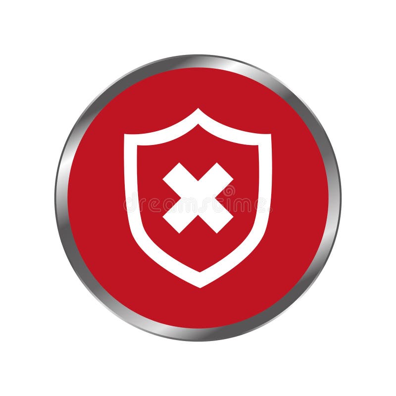 Shield with X Isolated Icon Stock Vector - Illustration of emblem ...