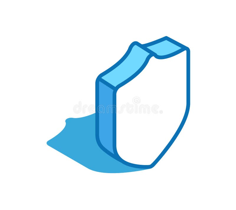 Shield Isometric Icon. Security, Guard 3D Line Symbol. Stock Vector ...