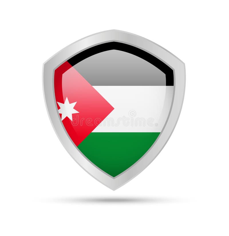Shield with Jordan Flag on White Background Stock Illustration ...
