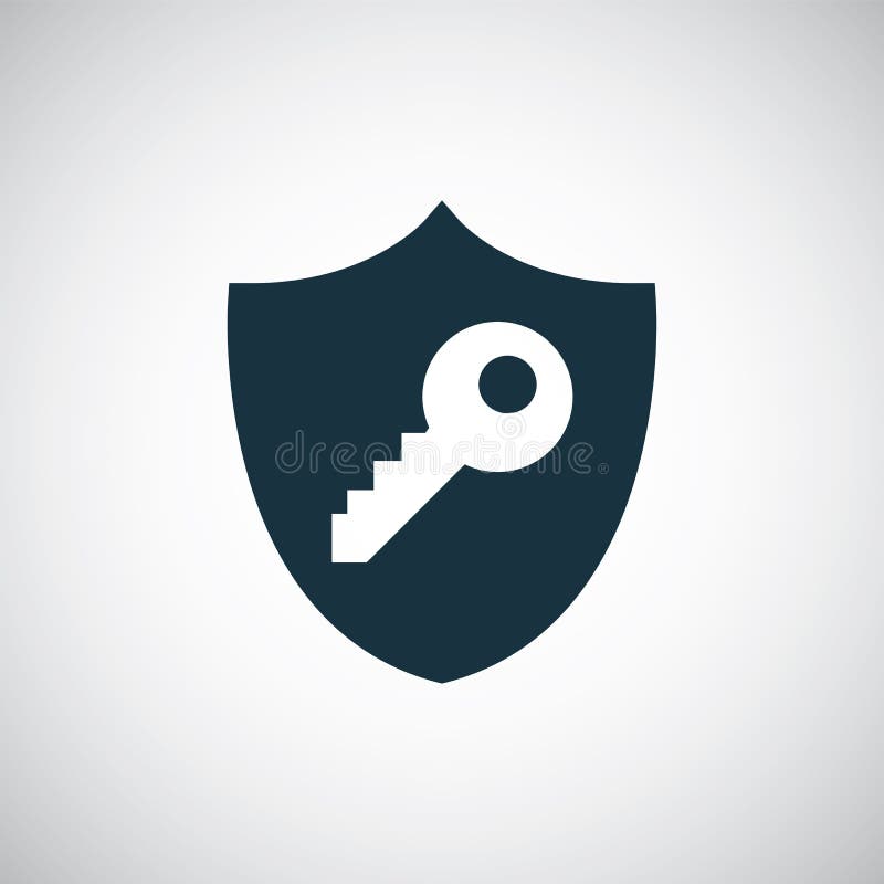 Shield Key Icon for Web and Stock Vector - Illustration of shape, sign ...