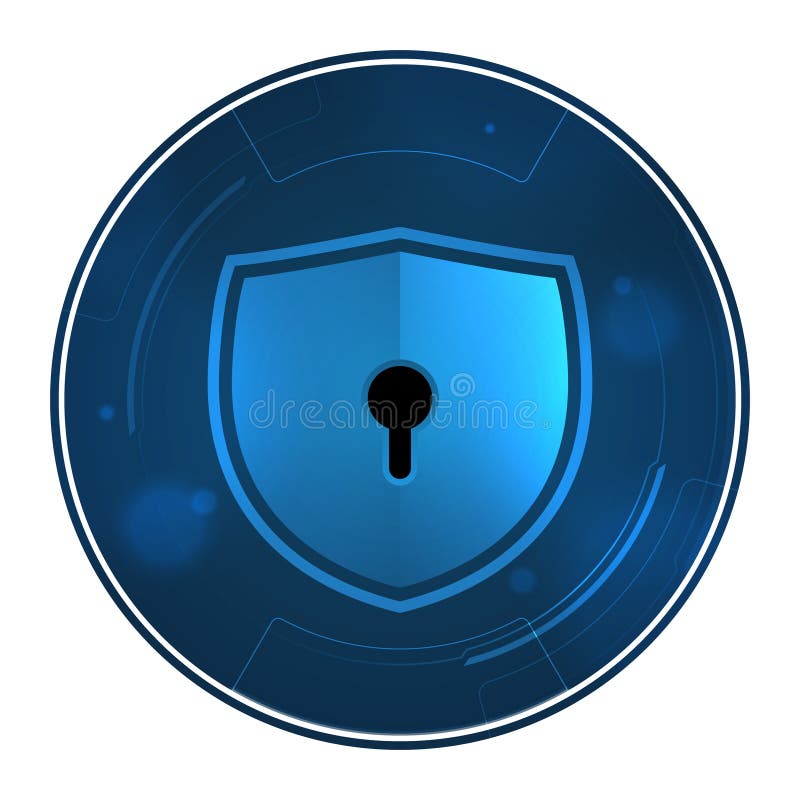 Shield with Keyhole on Circle Symbol Security Technology. Stock Vector ...