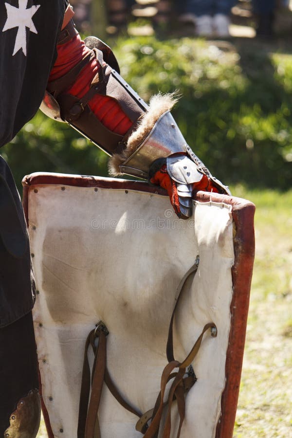 Shield knight stock photo. Image of costume, hand, weapons - 30431562