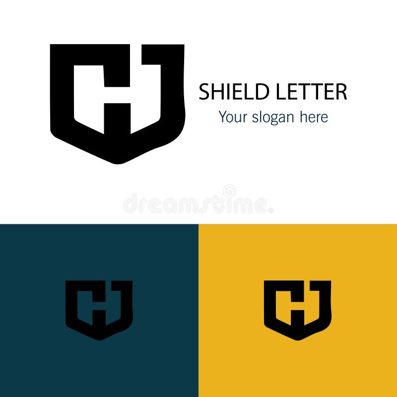Shield Letter H Logo Design Template Stock Vector - Illustration of ...